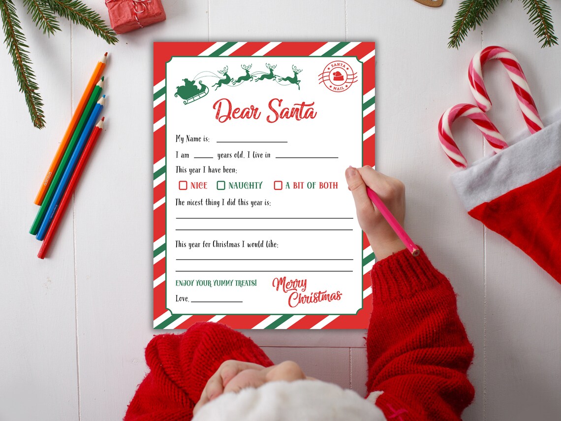 Letter to Santa Instant Download Printable Letter Kids Santa Letter ...