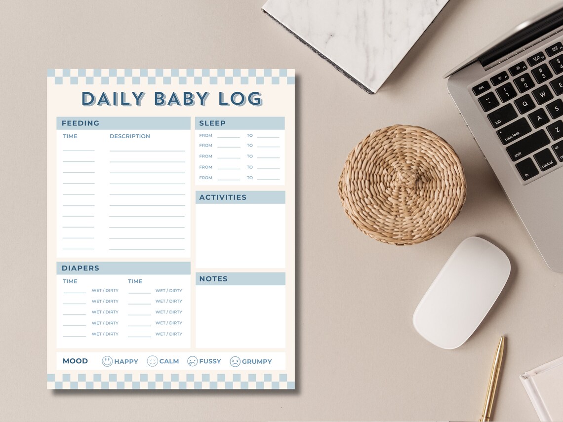 Daily Baby Log | Printable Daily Baby Tracker Pdf | Track Baby Feedings ...