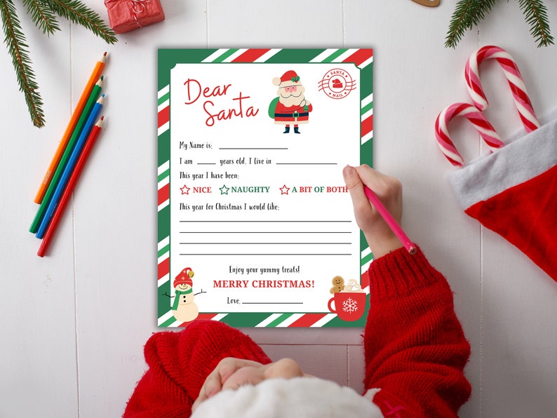 Letter to Santa Instant Download Printable Letter Kids Santa Letter ...