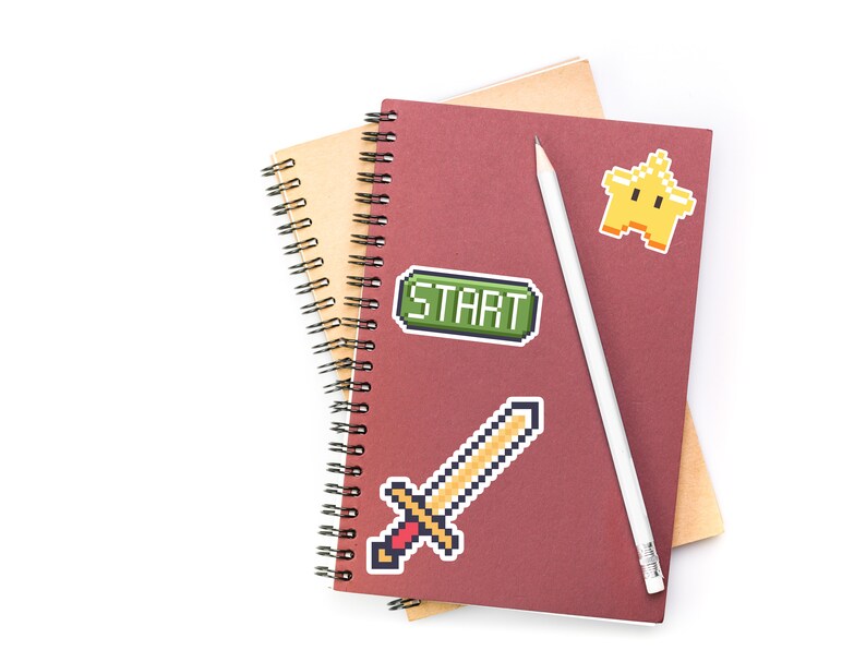 Basic Gamer Pixel Art Sticker Printables | PNG Downloadable Sticker ...