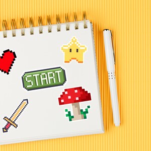 Basic Gamer Pixel Art Sticker Printables | PNG Downloadable Sticker ...