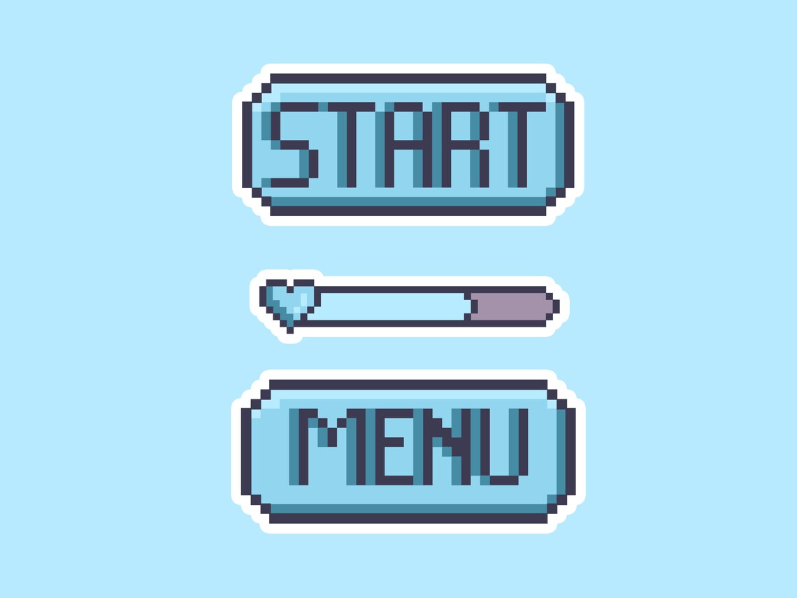 Pixel Art Blue Controller Buttons | PNG Downloadable Sticker Prints ...