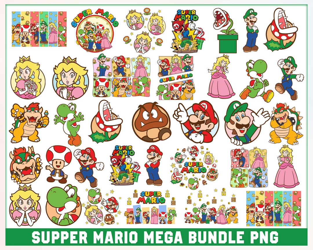 Super Mario PNG Bundle, Super Mario Bundle, Super Mario Transparent PNG ...