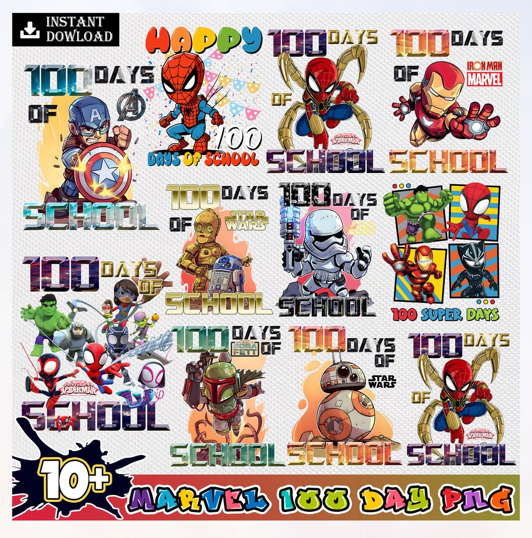 New 100 Super Days Png, Spiderman 100 Days of School Png, Spider Hero ...