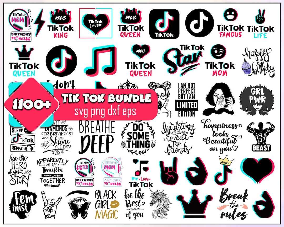 Tiktoker Svg, Pack of Images .svg and .png of Tik Tok Princess Birthday ...