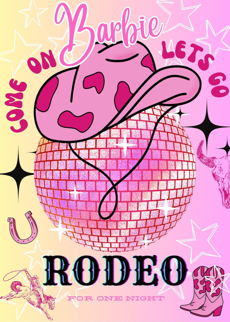 Hot Pink Fashion Doll Barb Rodeo Birthday Morgan Wallen Western Disco ...