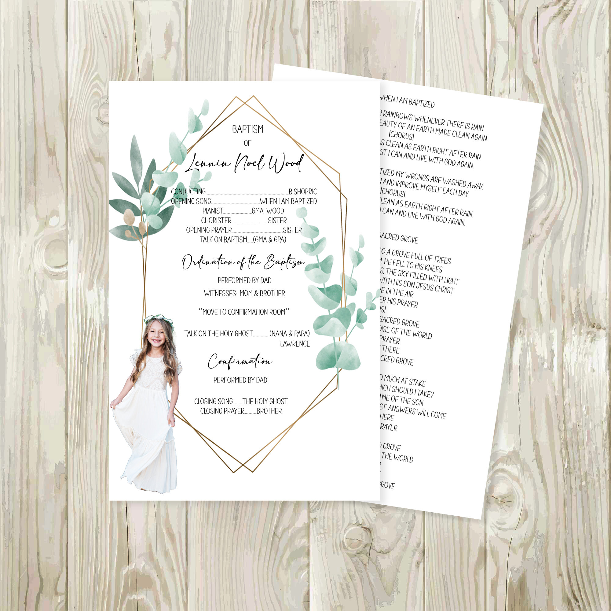 Baptism Program|printable Program|canva Editable Program|editable ...