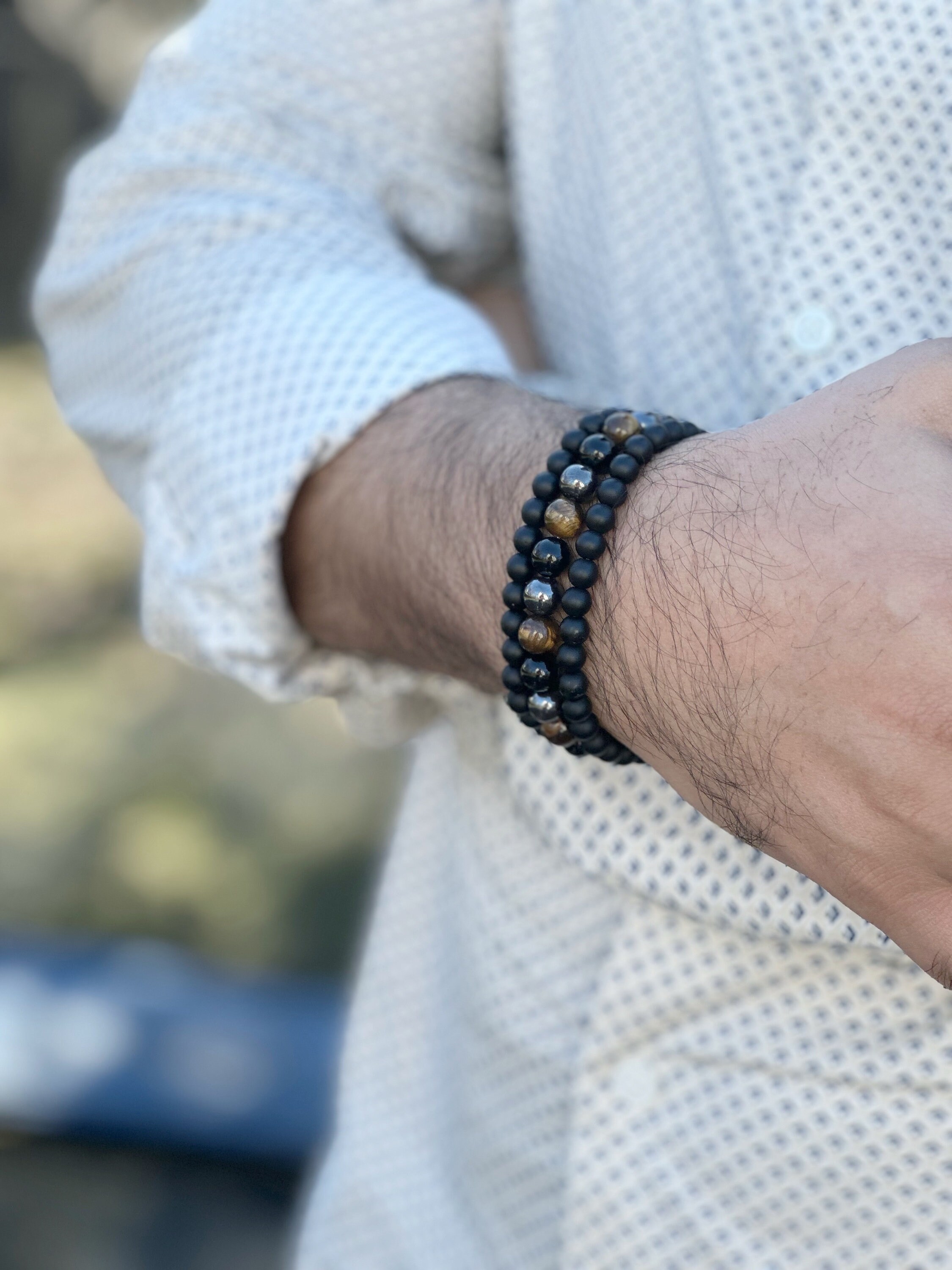 Tiger Eye Protection Stack Bracelet - Etsy