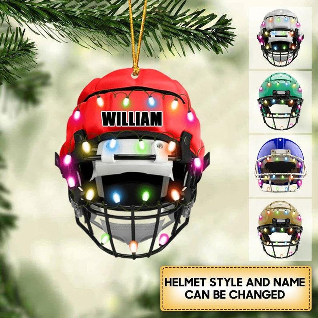 Personalized American Football Helmet Ornament, Football Players ...
