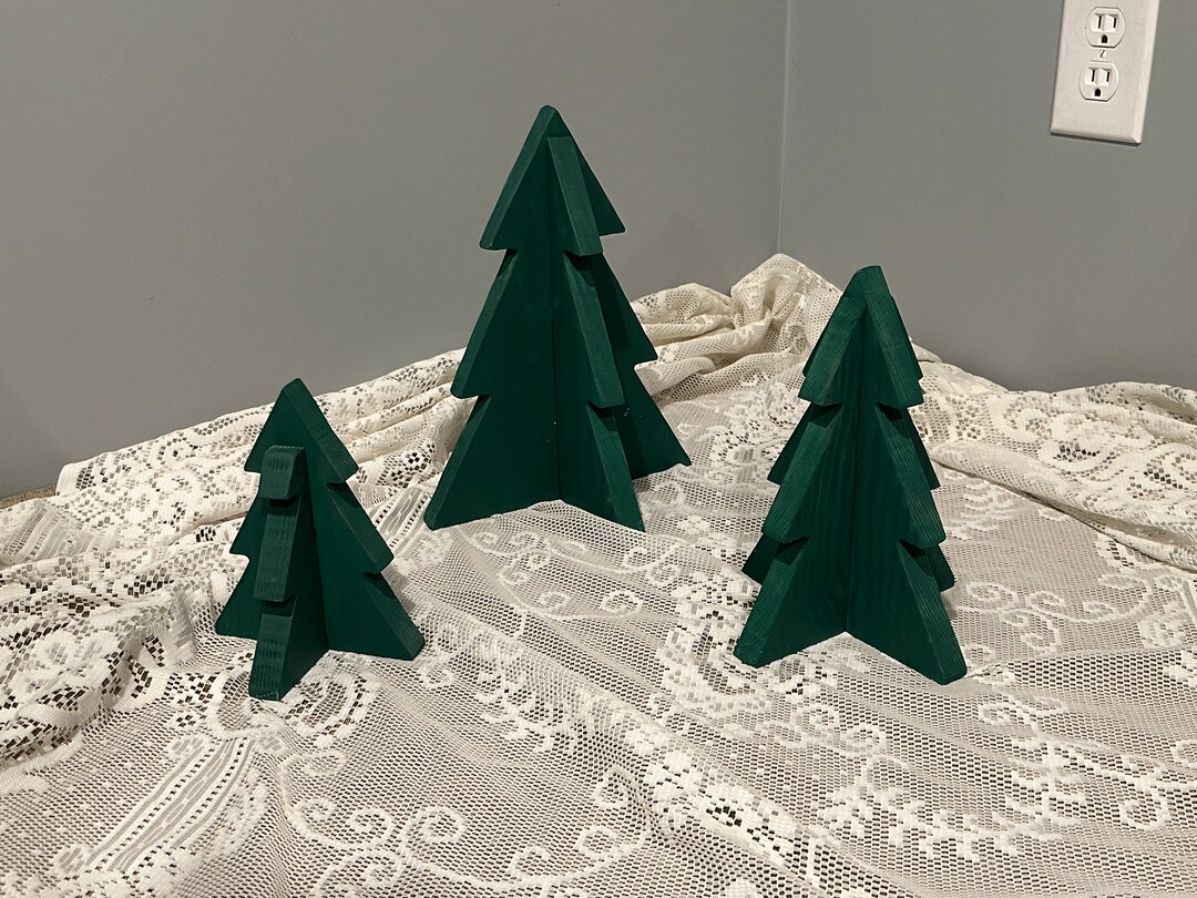 Wooden 2 Piece Christmas Tree Handmade - Etsy