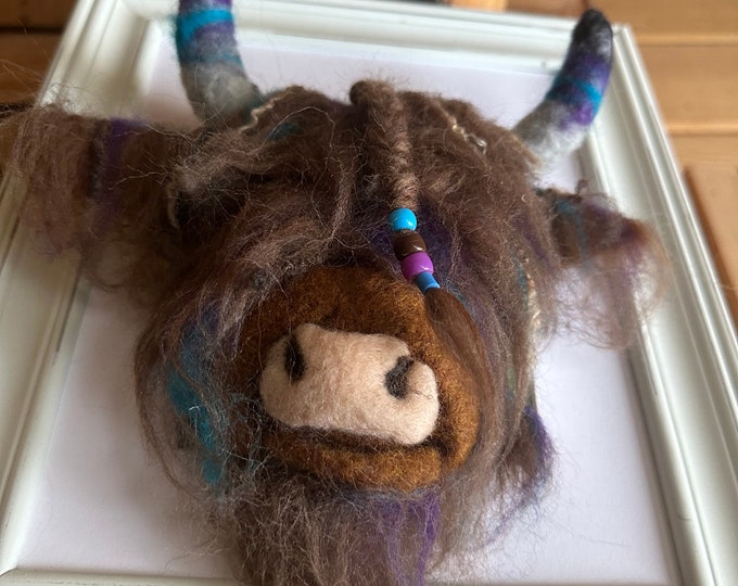 Highland Cow 2D Needle Felt Wall Hanging - Etsy