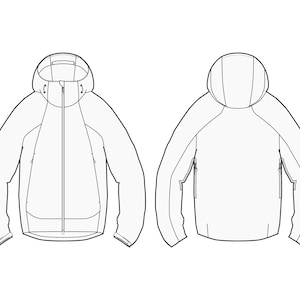 Outerwear Design Editable Flat Sketch Set - Winter Jacket Fashion ...