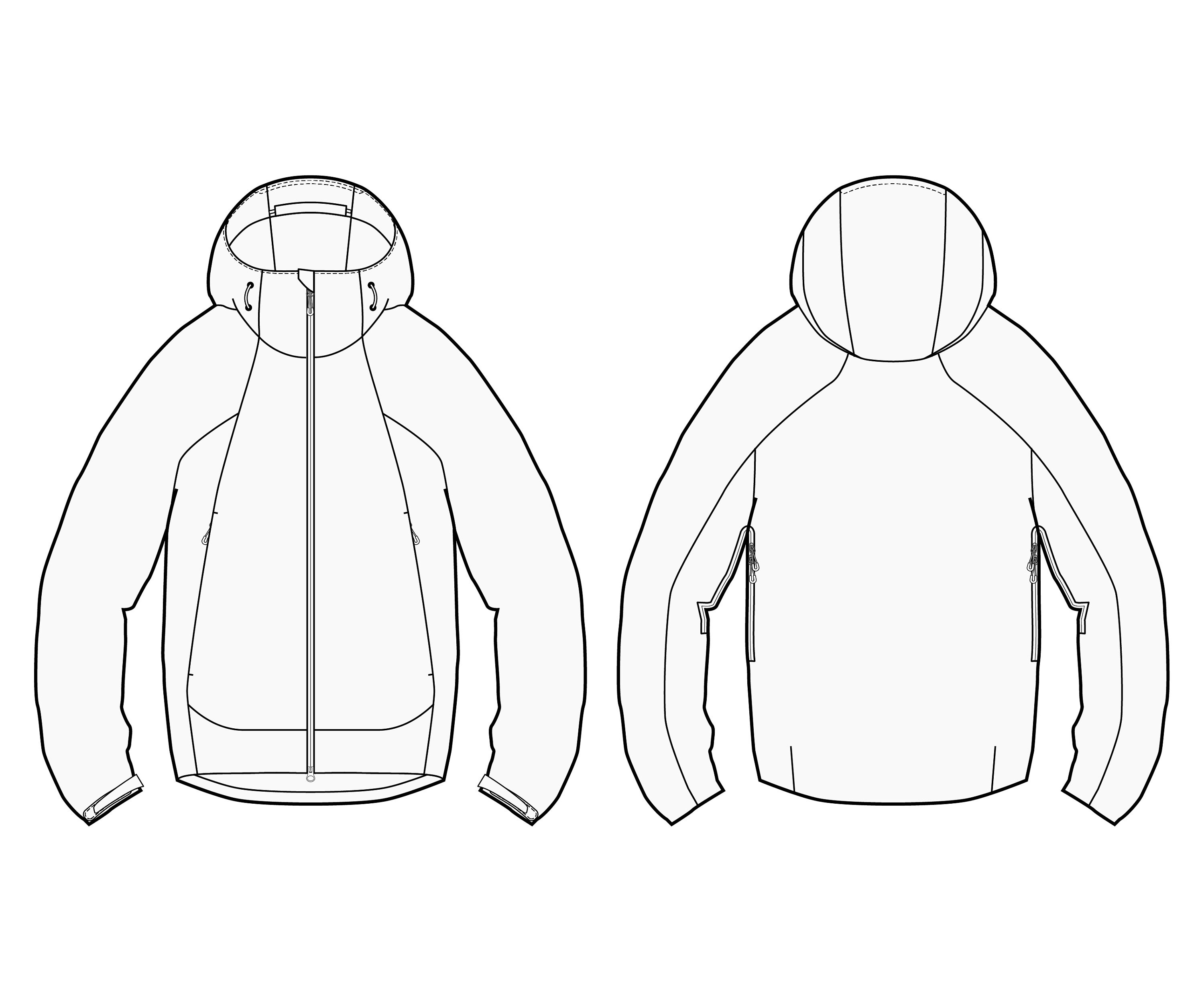 Outerwear Design Editable Flat Sketch Set - Winter Jacket Fashion ...