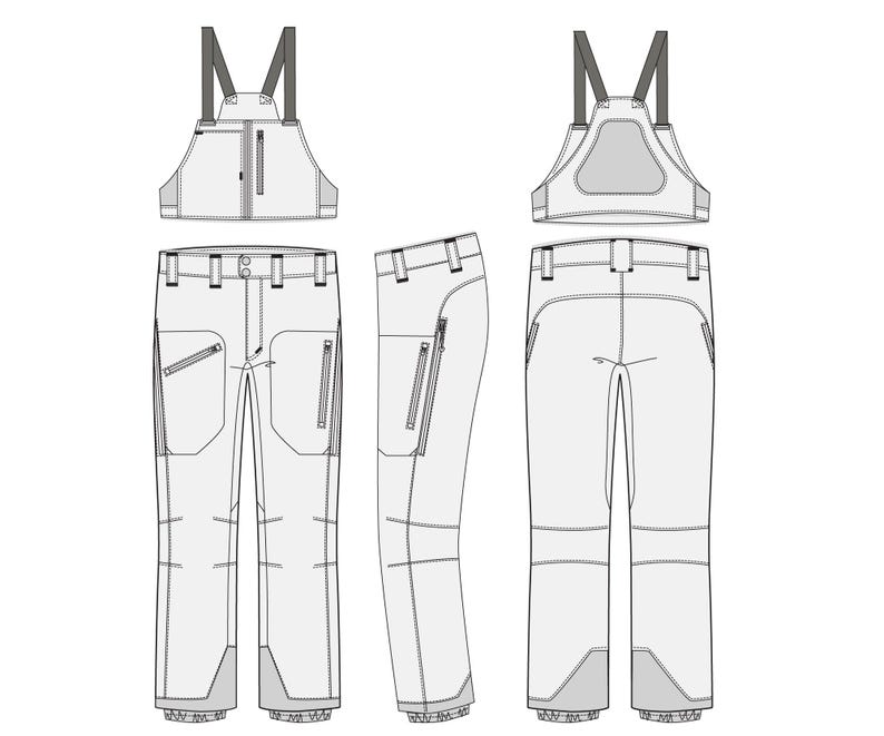 Snow Pants Vector Illustration Set: Winter Apparel Design Template (AI ...