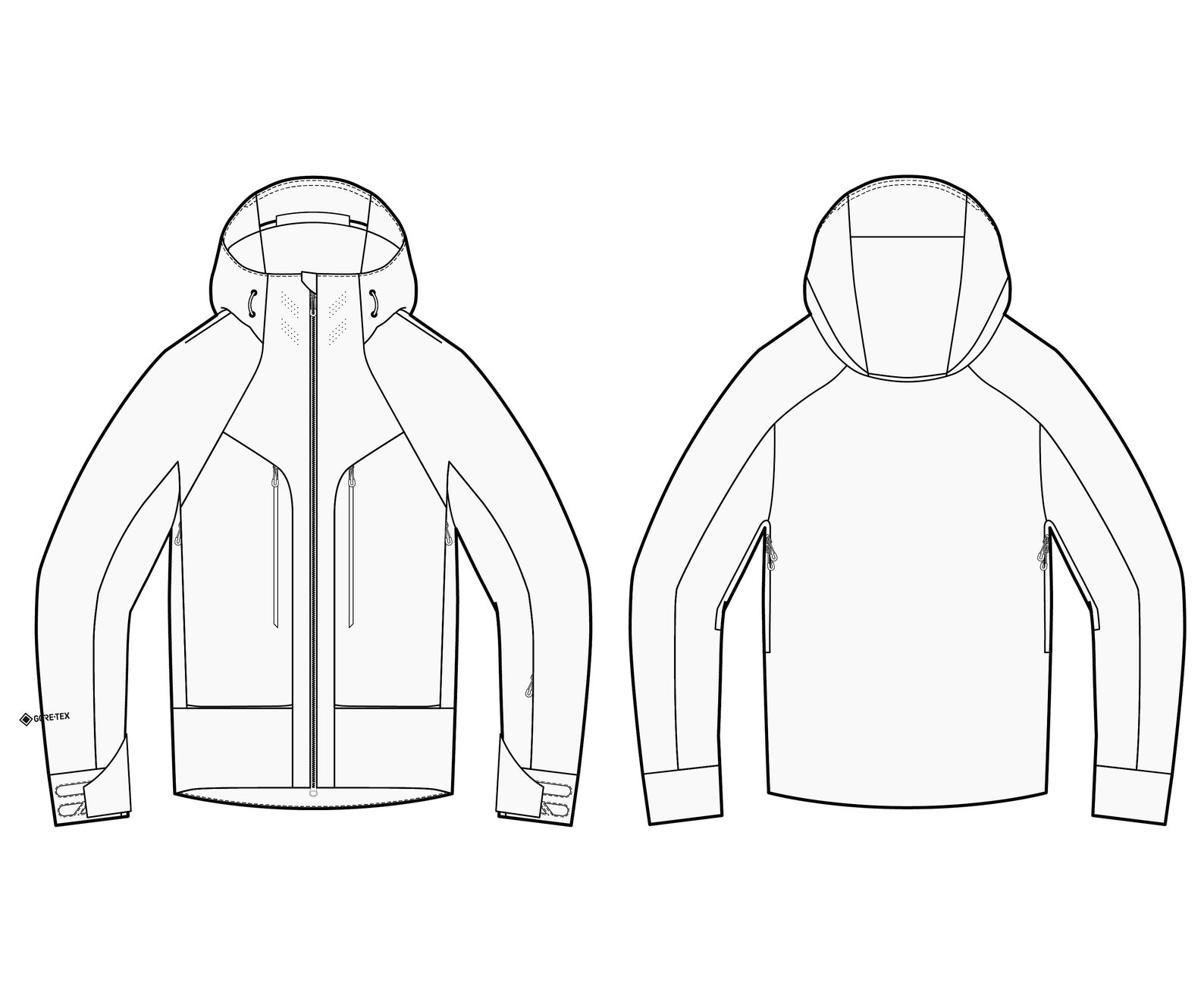 Outerwear Design Editable Flat Sketch Set - Winter Jacket Fashion ...