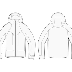 Outerwear Design Editable Flat Sketch Set - Winter Jacket Fashion ...