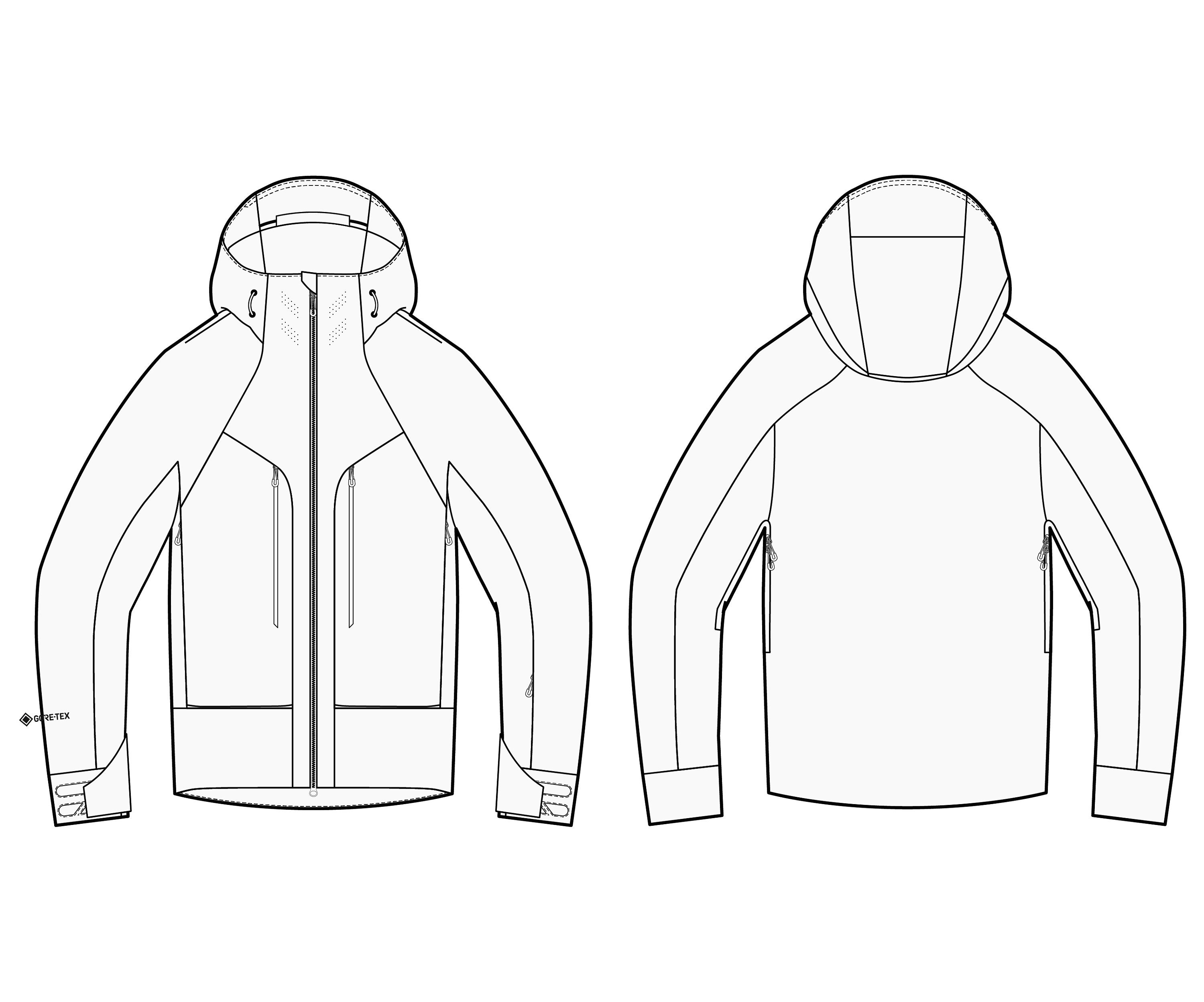 Outerwear Design Editable Flat Sketch Set - Winter Jacket Fashion ...