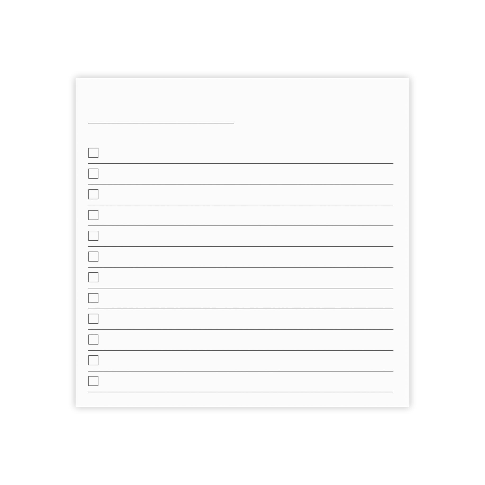 Minimal White Checklist Post-it Notepad - 4in. X 4in. - Narrow Ruled ...