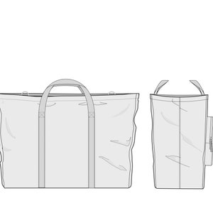 Tote Bag CAD Vector Illustration Pack - With Editable Strokes and Fills ...