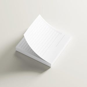 Minimal White Checklist Post-it Notepad 4in. X 4in. Narrow Ruled With ...