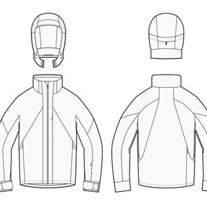 Outerwear Design Editable Flat Sketch Set - Winter Jacket Fashion ...