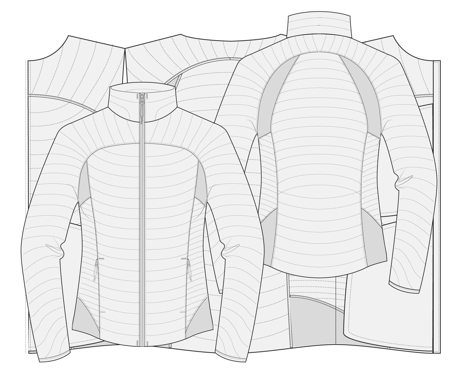 Insulated Puffer Jacket Design Technical Fashion Editable Vector ...