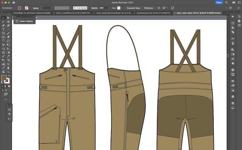 Snow Pants Vector Illustrations Set – Customizable Bottoms From ...