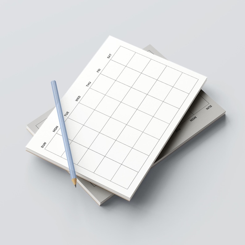 Minimal White Calendar Post-it Notepad - 8in. X 6in. - Monthly Planner ...