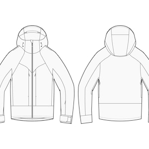 Outerwear Design Editable Flat Sketch Set - Winter Jacket Fashion ...
