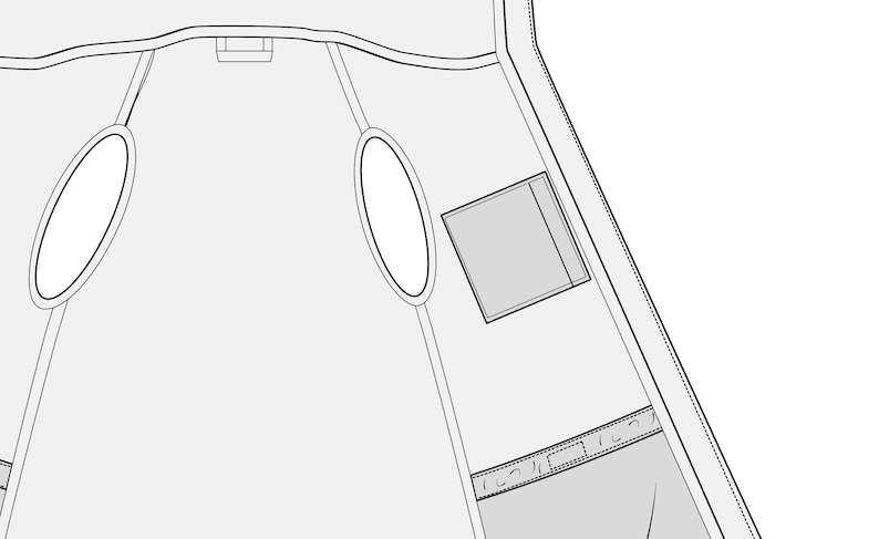 Long Puffer Hooded Jacket Vector CAD Template With Front, Back and Open ...