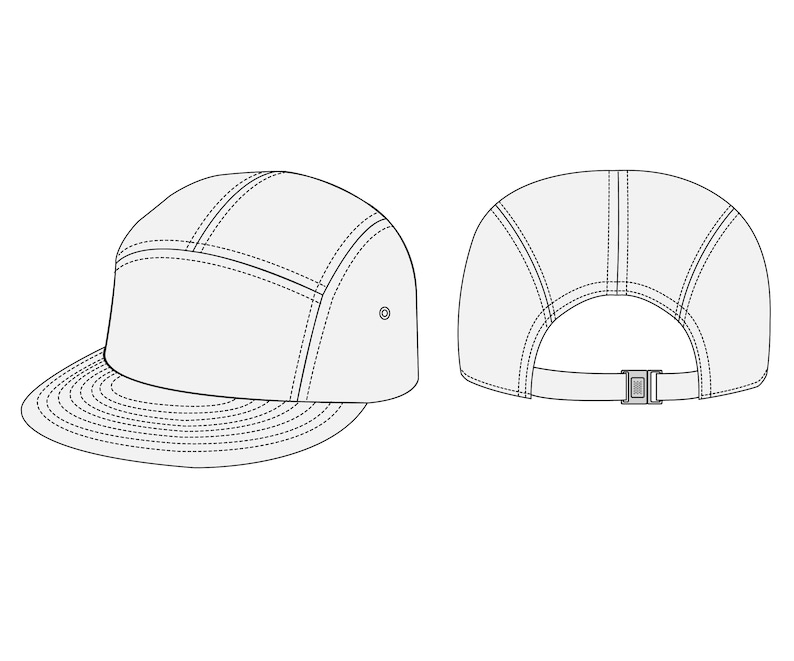 Headwear Technical Vector Illustration Set - With Editable Strokes and ...