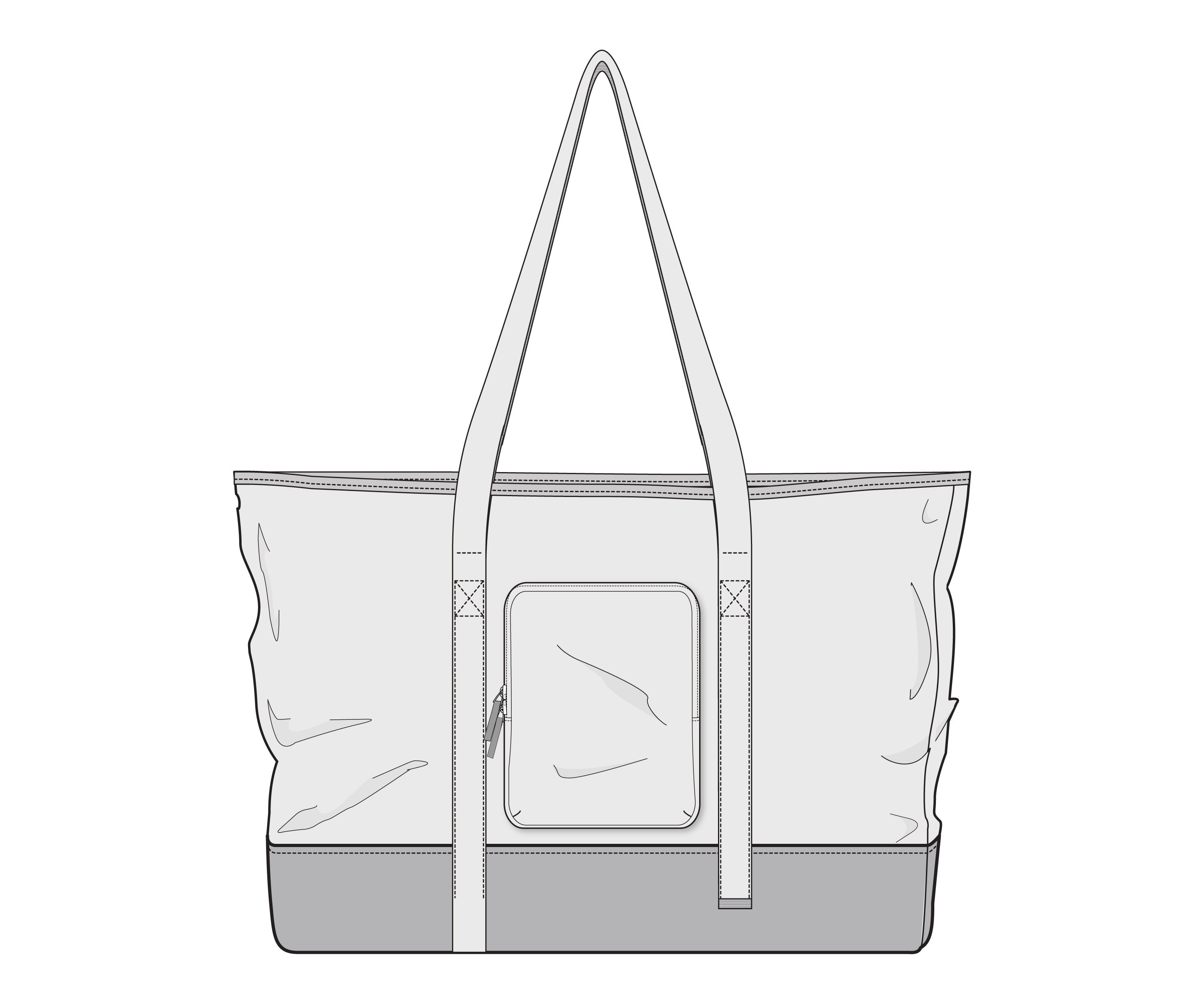 Tote Bag CAD Vector Illustration Pack - With Editable Strokes and Fills ...