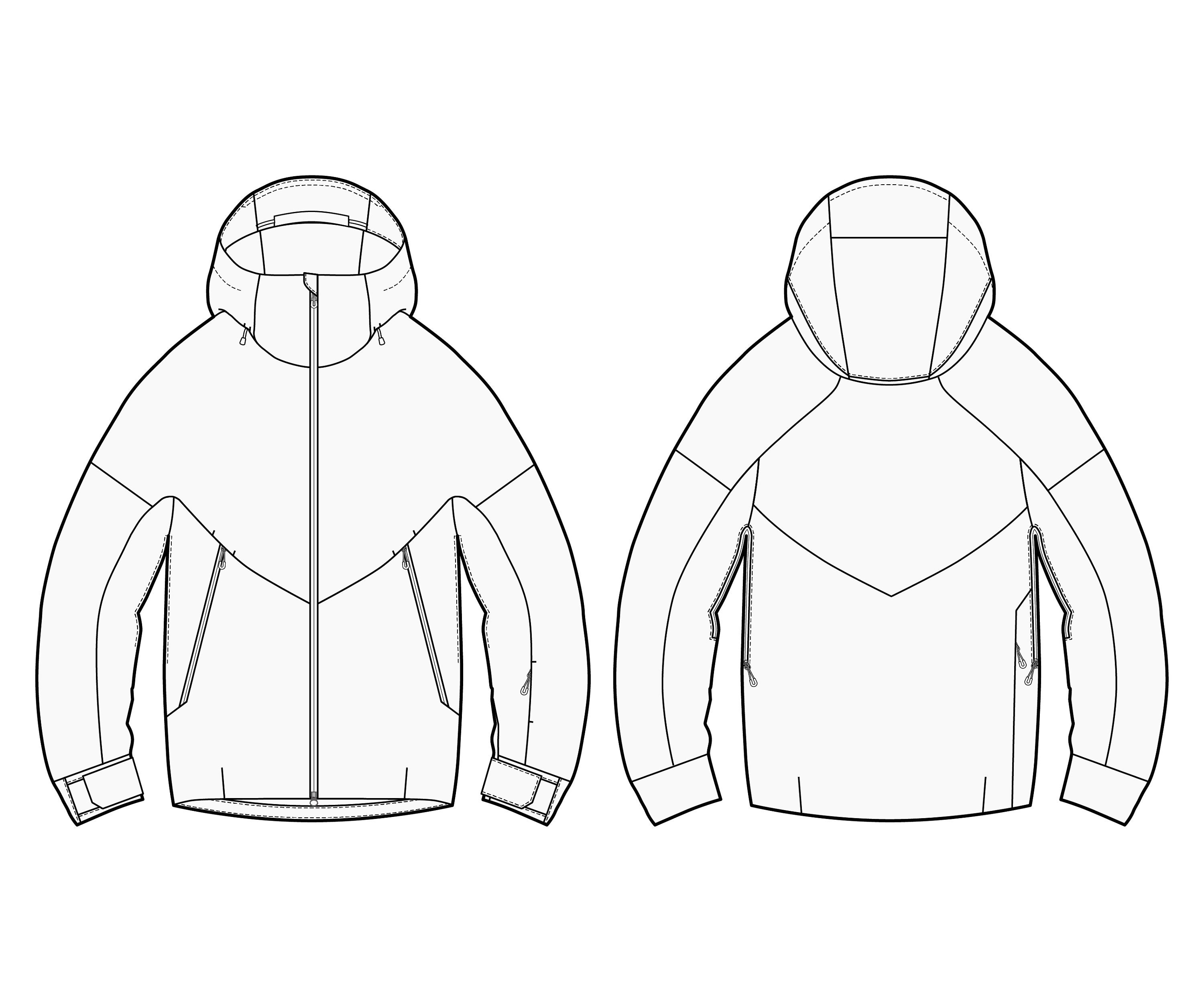 Outerwear Design Editable Flat Sketch Set - Winter Jacket Fashion ...