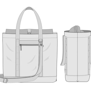 Tote Bag CAD Vector Illustration Pack - With Editable Strokes and Fills ...