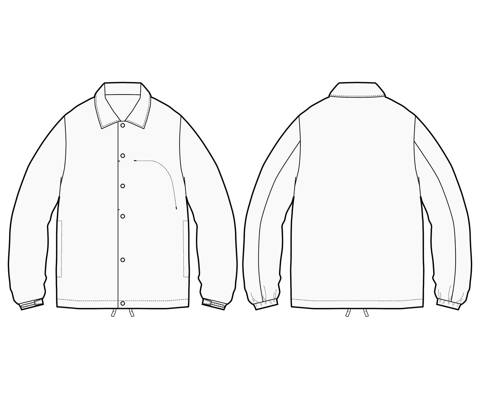 Outerwear Design Editable Flat Sketch Set - Winter Jacket Fashion ...