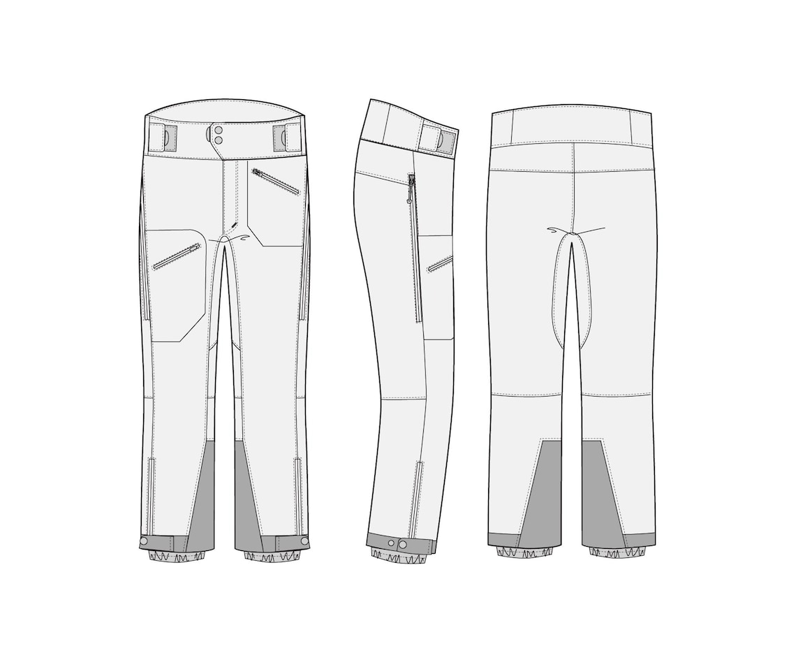 Snow Pants Vector Illustration Set: Winter Apparel Design Template (AI ...