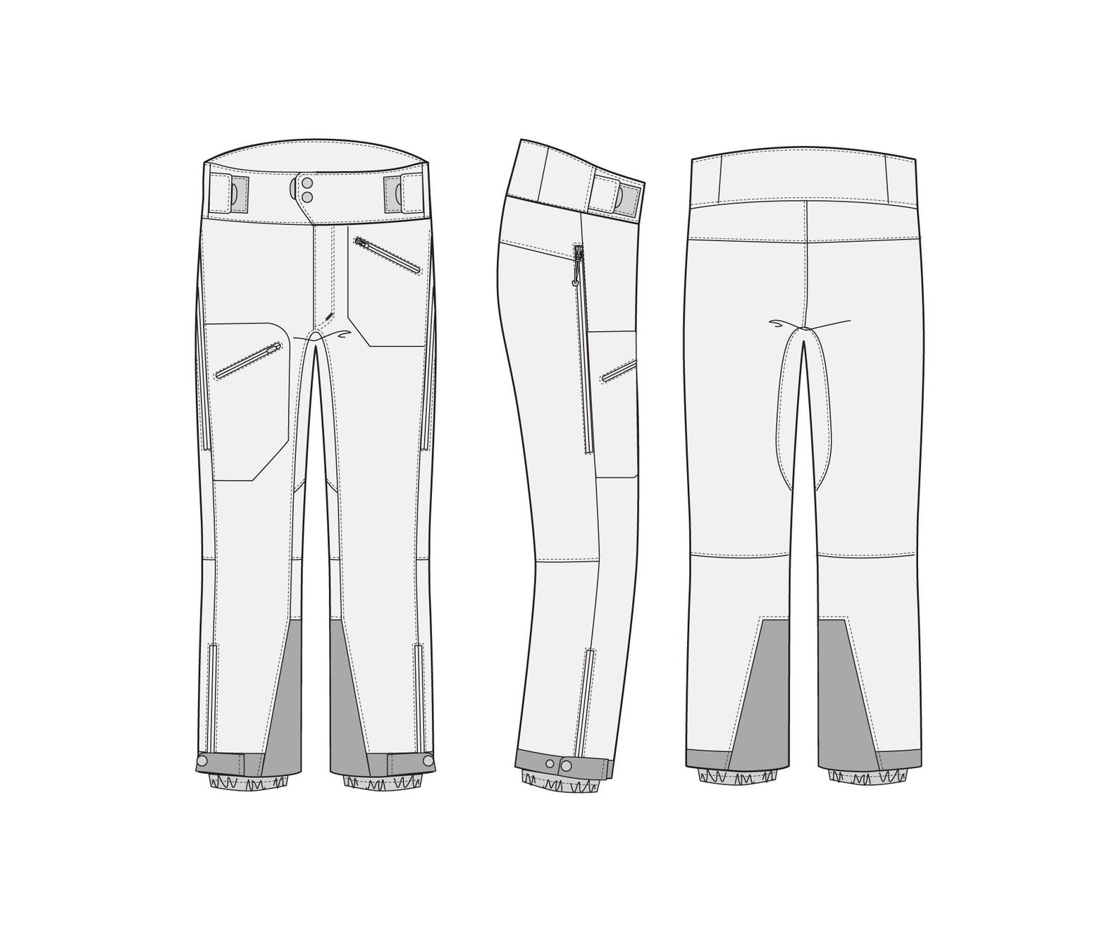 Snow Pants Vector Illustration Set: Winter Apparel Design Template (AI ...
