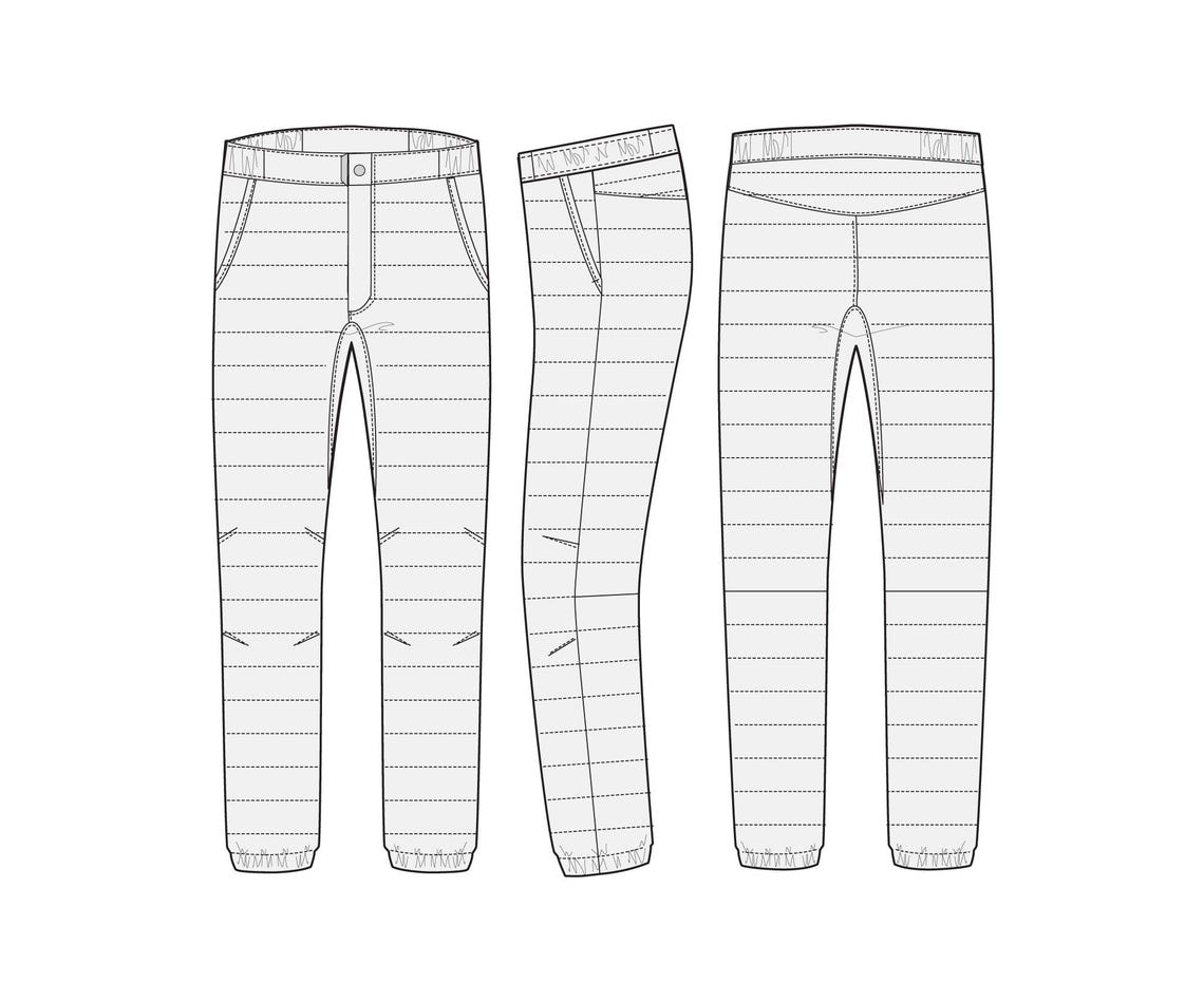 Snow Pants Vector Illustration Set: Winter Apparel Design Template (AI ...