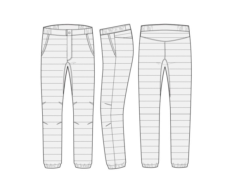 Snow Pants Vector Illustration Set: Winter Apparel Design Template (AI ...