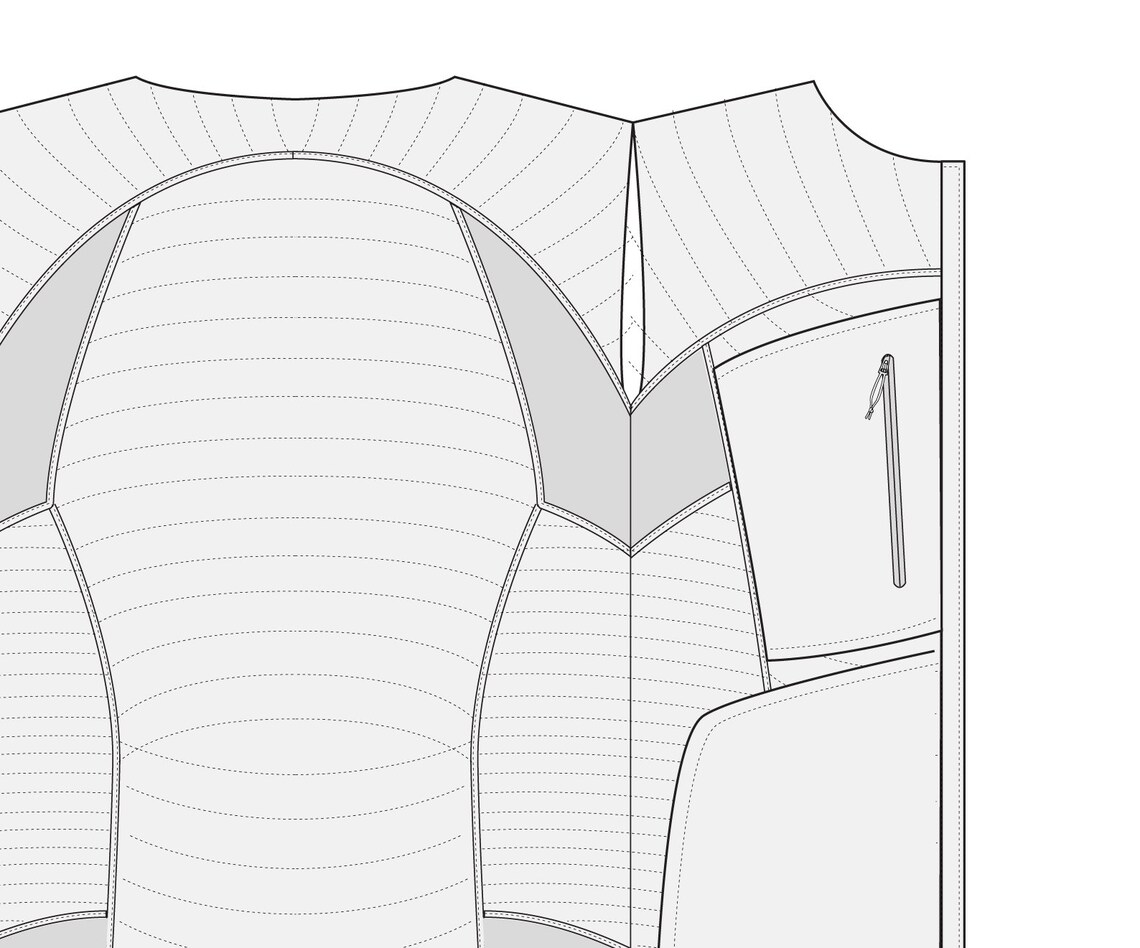 Insulated Puffer Jacket Design Technical Fashion Editable Vector ...