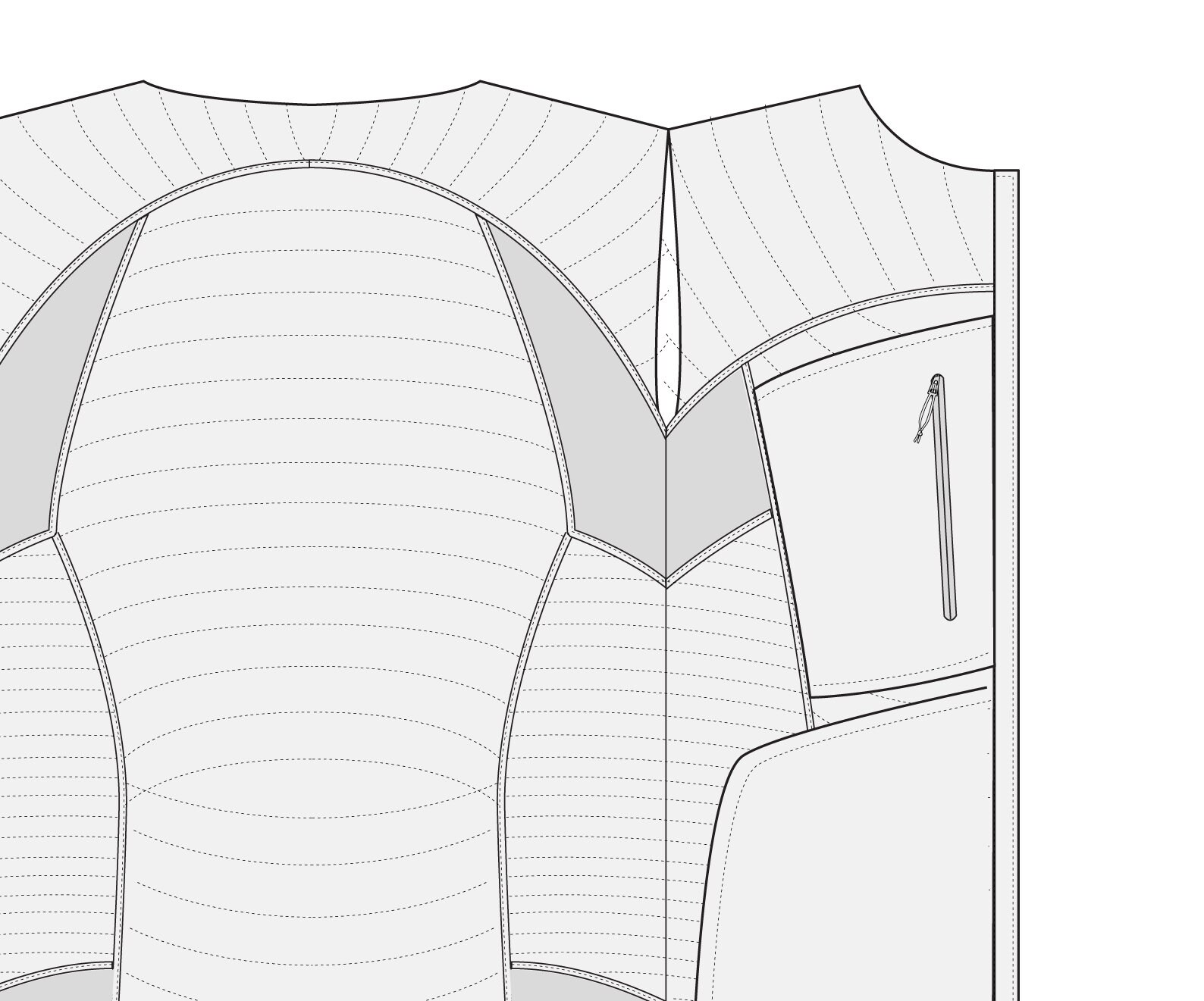 Insulated Puffer Jacket Design Technical Fashion Editable Vector ...