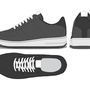 Editable Sneaker Technical Design Illustration - Side Top Back Views - Etsy