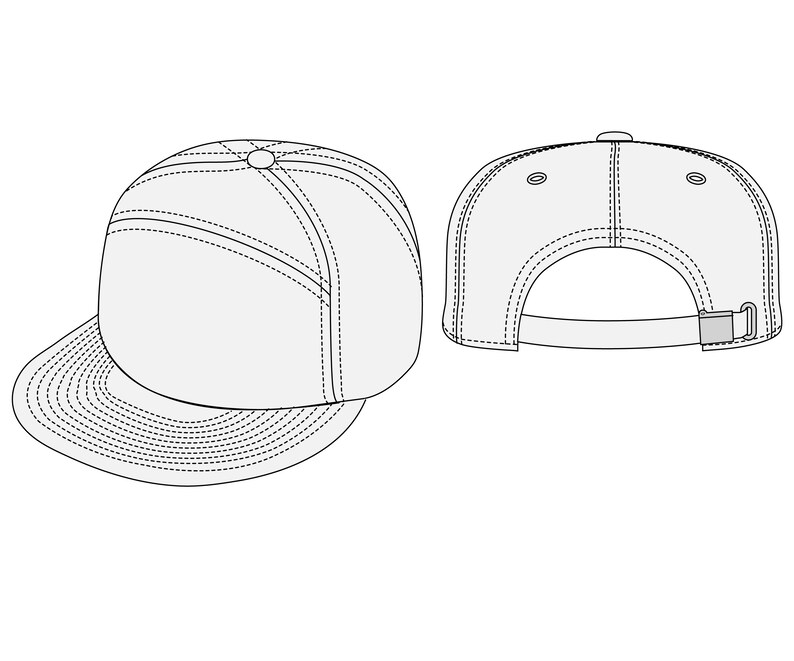 Headwear Technical Vector Illustration Set - With Editable Strokes and ...