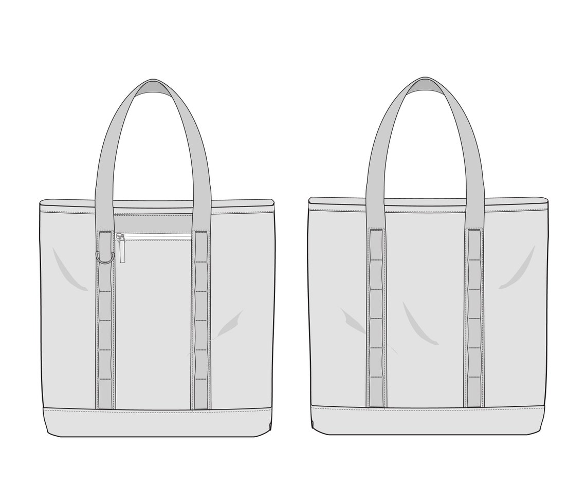 Tote Bag CAD Vector Illustration Pack With Editable Strokes and Fills ...