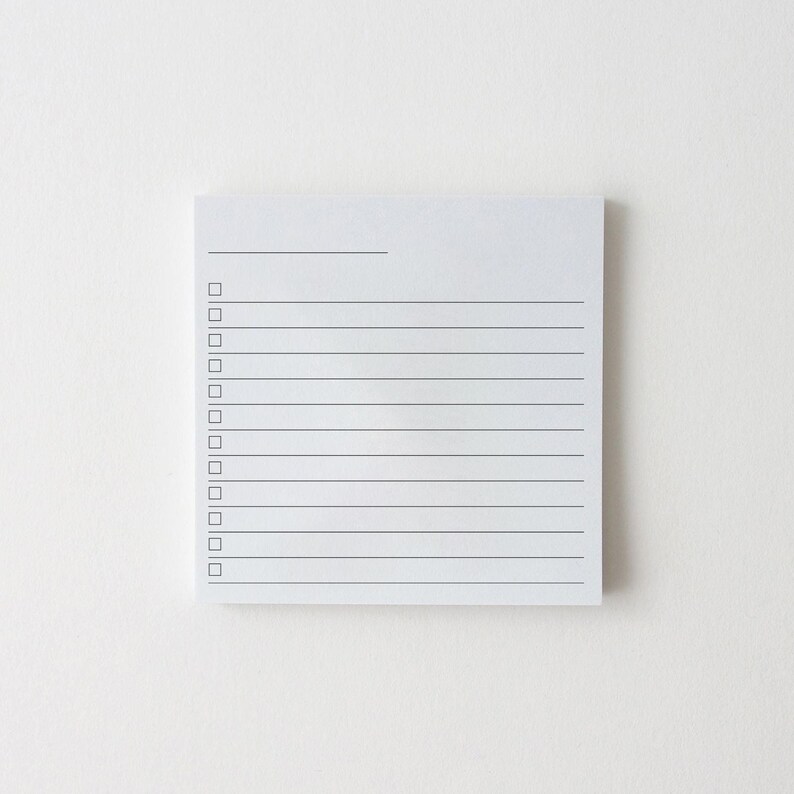 Minimal White Checklist Post-it Notepad - 4in. X 4in. - Narrow Ruled ...
