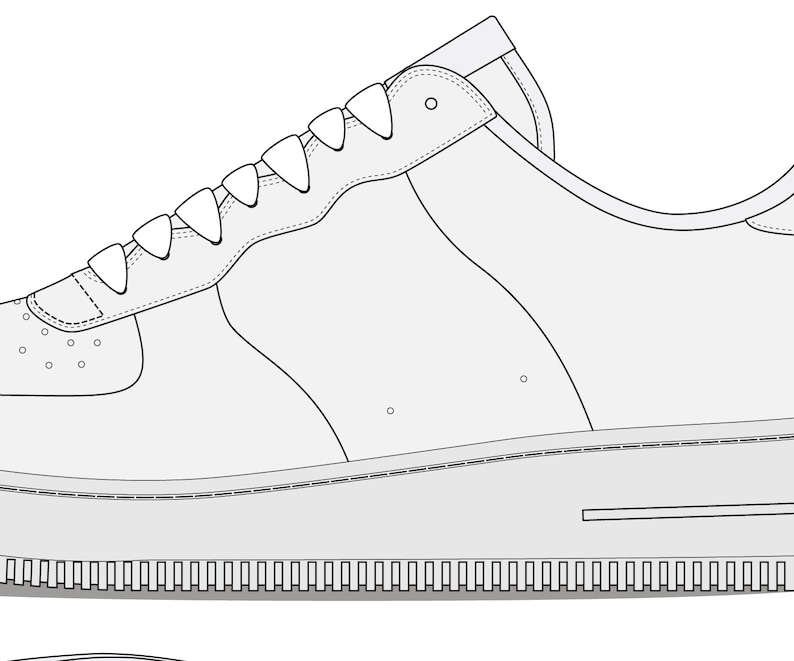 Editable Sneaker Technical Design Illustration - Side Top Back Views - Etsy