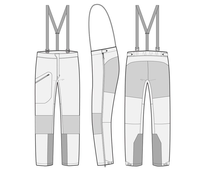 Snow Pants Vector Illustration Set: Winter Apparel Design Template (AI ...