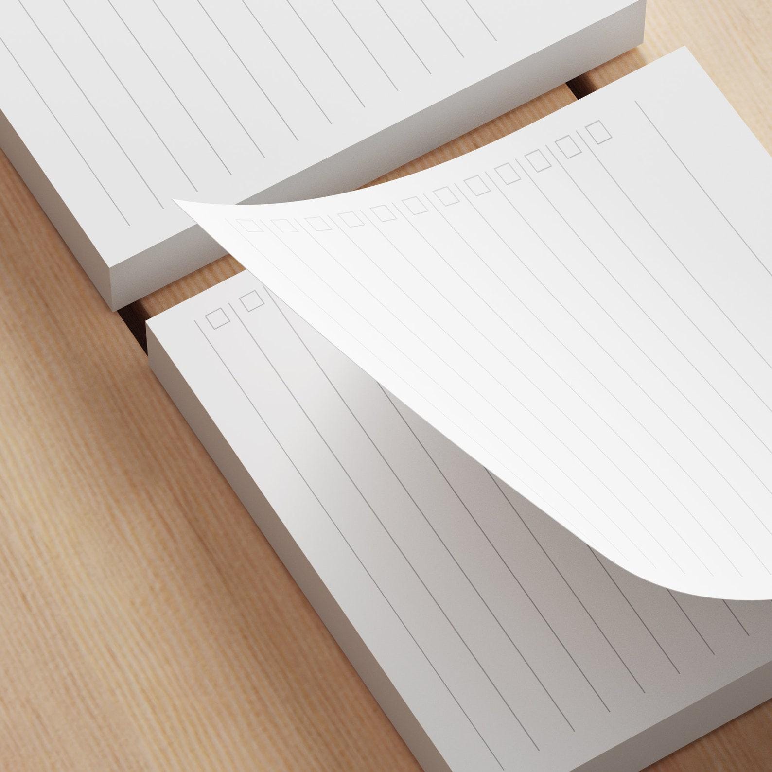 Minimal White Checklist Post-it Notepad - 4in. X 4in. - Narrow Ruled ...