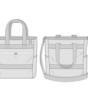 Tote Bag CAD Vector Illustration Pack - With Editable Strokes and Fills ...