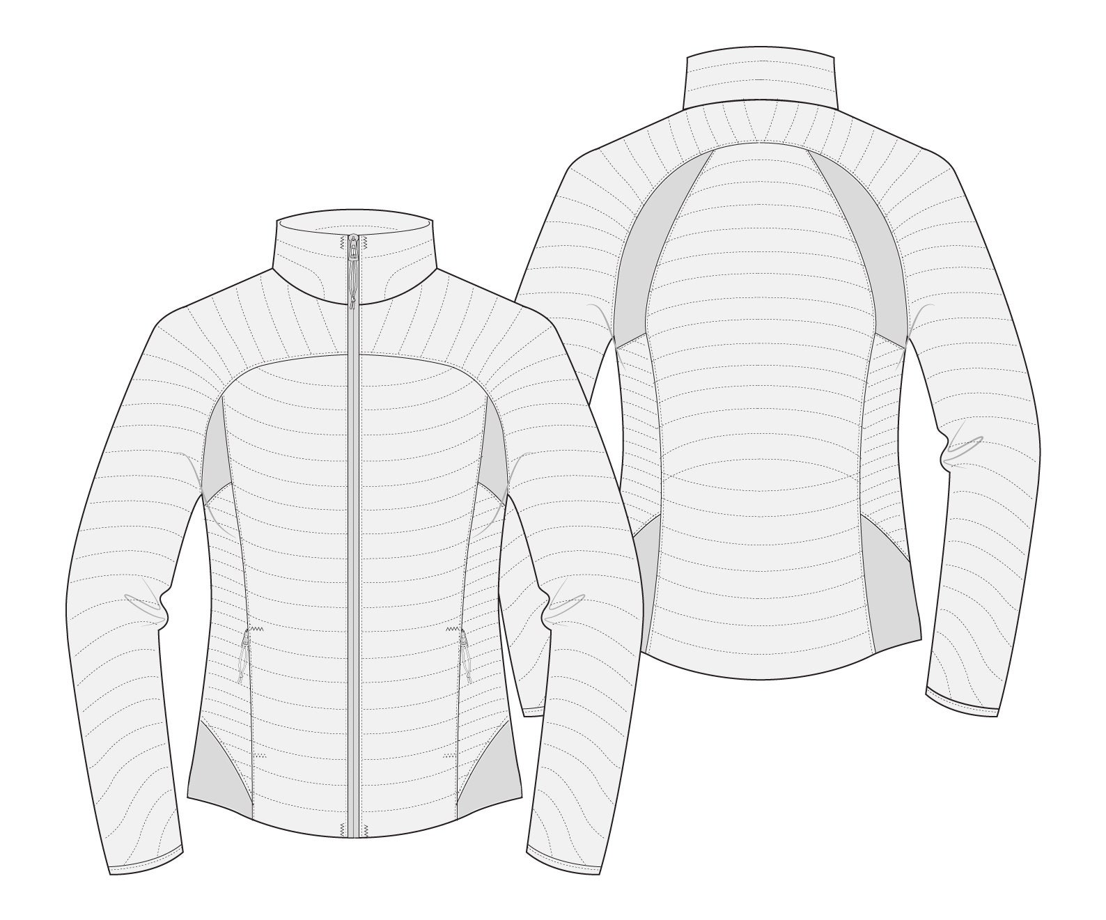 Insulated Puffer Jacket Design Technical Fashion Editable Vector ...